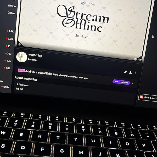 Luna Ribbon Animated Stream Screen Overlay, Black and White Stream ...