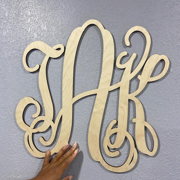 Wooden Monogram - Monogram Wall Hanging - Wedding Monogram - Wooden ...