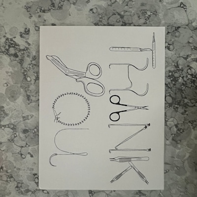 Surgical Instruments Thank You Greeting Card - Etsy