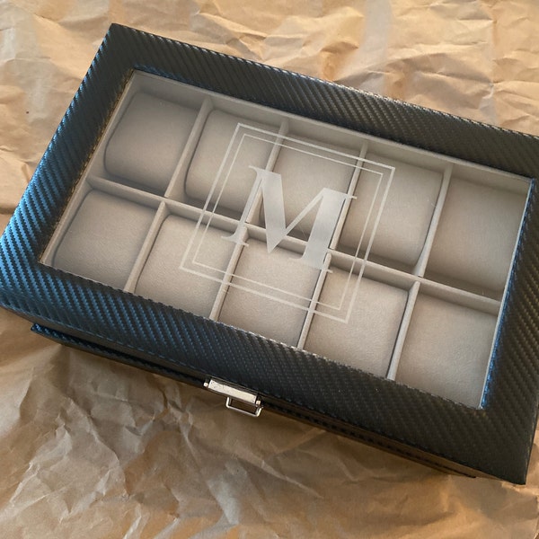 Personalized Watch and Sunglasses Box With Drawer, Engraved Sunglasses ...