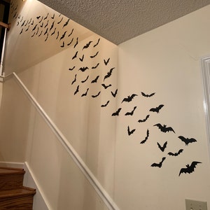 Halloween Decor Scary Black Bats Decal Stickers Removable Set of 34 - Etsy