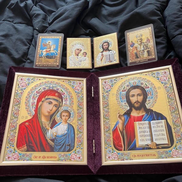 Folding Icon | Double Icon | Jesus Christ Mother of God | Orthodox Icon ...