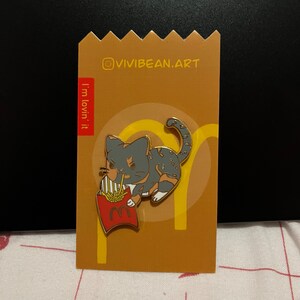 Fast Food Cat Hard Enamel Pin Burger - Etsy