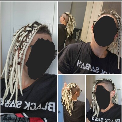 Full Set Black Wool Dreadlocks, Yellow Ombre Dreads, Dread Extensions ...