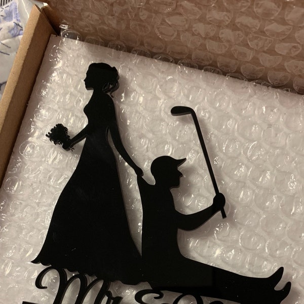Golf Cake Topper, Bride Pulling Groom, Bride Dragging Groom, Funny ...