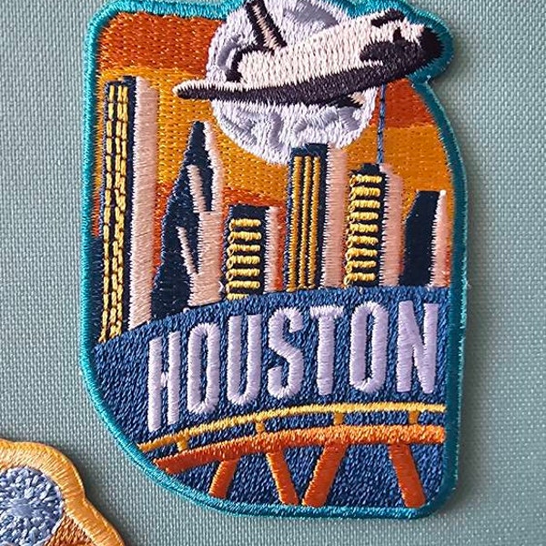 Houston USA Travel Patch Embroidered Iron on Sew on Badge Souvenir ...