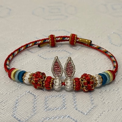 Customized Hand Woven Rabbit Bracelet Hand Braided Bunny Bracelet ...