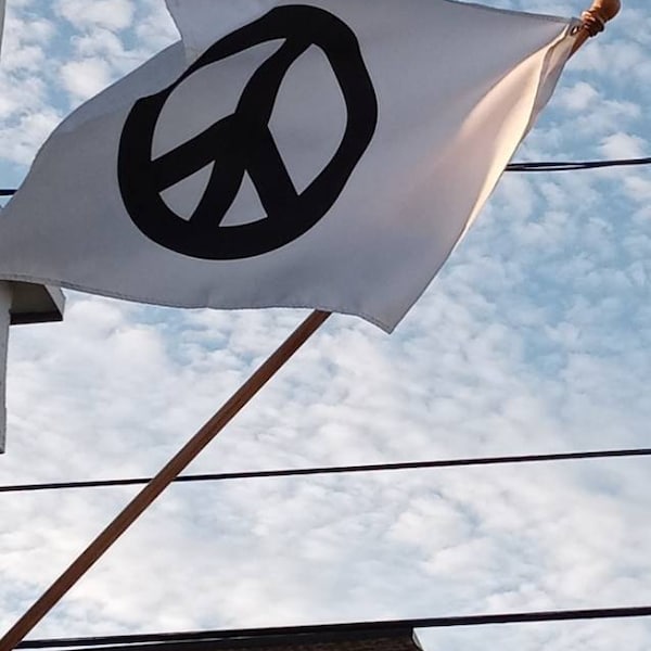 Classic Peace Sign Flag - Sizes 12x18", 2x3', and 3x5' - Durable All ...