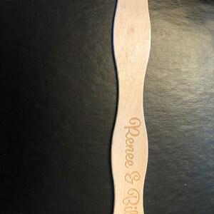 25 Fan Sticks Custom Engraved, 8 Inch Wooden Wavy Wedding Fan Sticks ...
