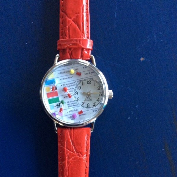 Phlebotomy Phlebotomists Watch With Syringe Tiny Vials and Tourniquet ...