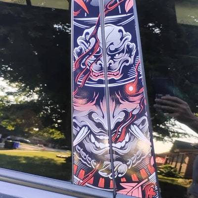 Oni Mask Goon Swords JDM Oil Slick Sticker Anime Decal Japan Car Window ...