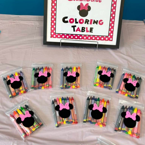Minnie Mouse Party Favors, Minnie Mouse Crayon Set, Minnie Mouse ...