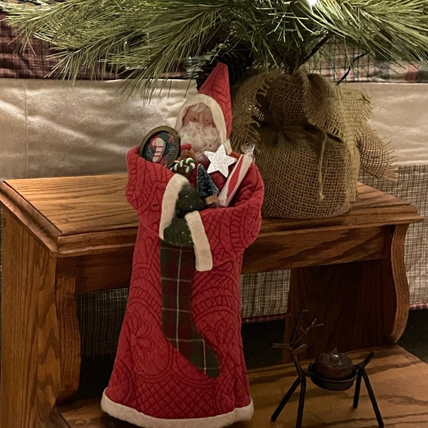 C7 Handmade Santa W/robe from Vintage 1920/30s Hand-quilted Multi ...
