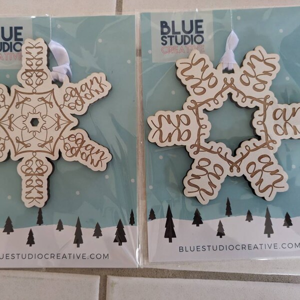Name Snowflake Ornament - One of a Kind Made With Your Name! - Etsy