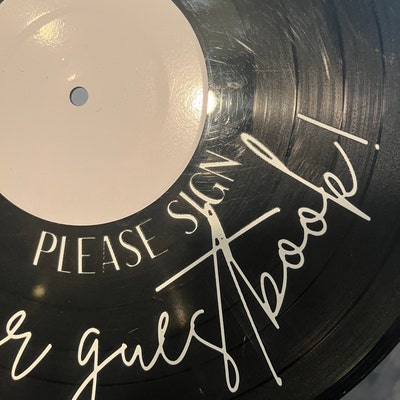 Signature Vinyl Record Sticker for Wedding Guest Book - Etsy