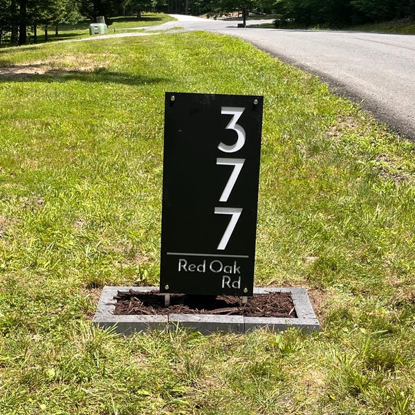Solar Lighted Driveway Address Marker, 15x32 House Numbers, Yard, Lawn ...