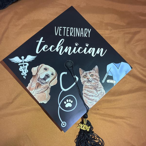 Veterinary Vet Tech Graduation Cap Topper - Etsy
