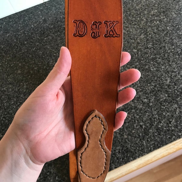 Guitar Strap Custom Personalized, Name or Initials Full Leather Guitar ...