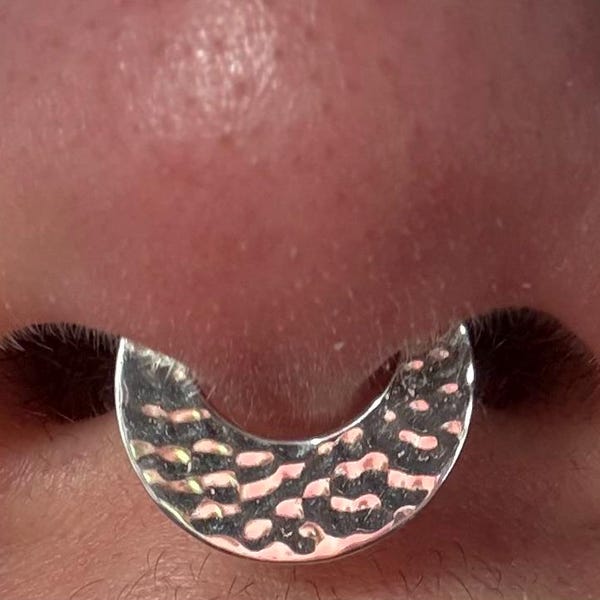 Mayan Nose Ring ~ Beaded Detail Tribal Septum Ring ~ Wide Nose Ring ...