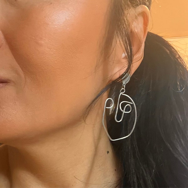 ZIGGY Earrings Abstract Wire Statement Earring Handmade, Statement ...