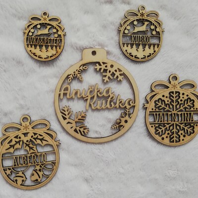 Christmas Ornament With Editable Files. Personalizable Three Designs ...