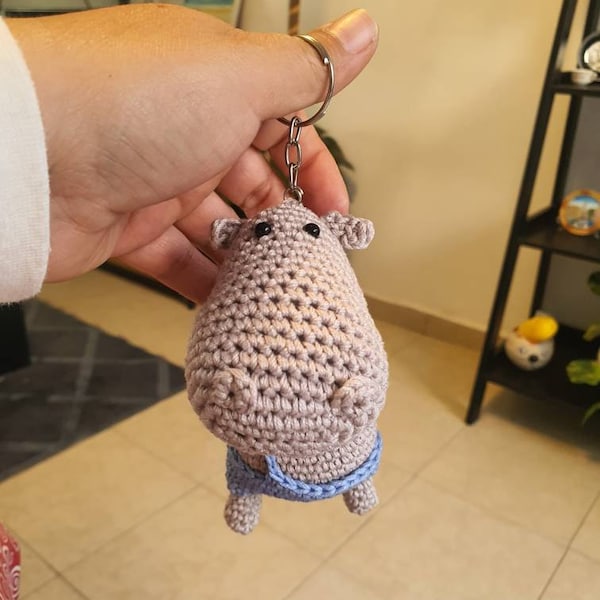 Crochet PATTERN Keychain Hippo. Amigurumi Pattern Hippopotamus ...