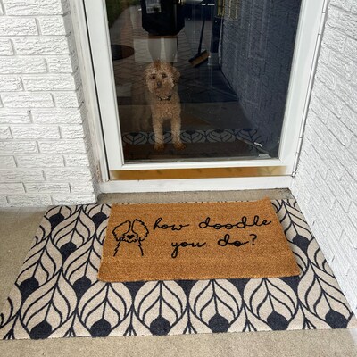 Doodle Doormat HOW DOODLE You DO outline Doodle//door - Etsy