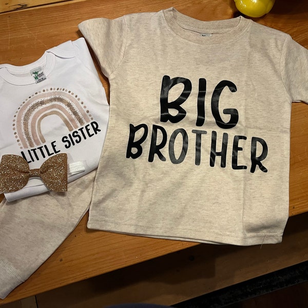 Big Brother/little Sister Matching Sibling Set. Baby Shower Gift. Take ...