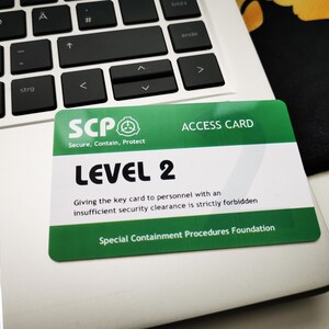 SCP Foundation Keycard Secure Access Card Plastic ID Card Security Access Identification Card ...