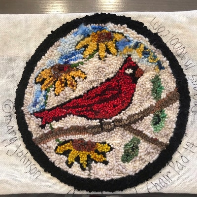 Rug Hooking PATTERN Cardinal Chair Pad or Table Mat 14 - Etsy