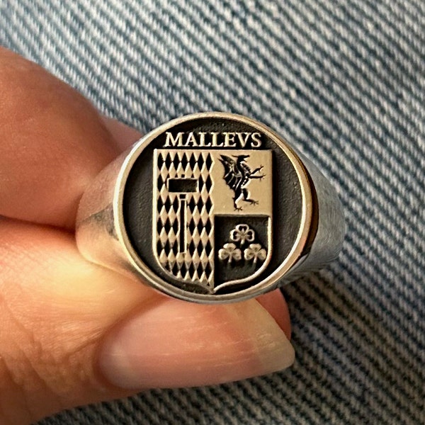 Personalized Signet Ring, Custom Made Family Crest Signet Ring With ...