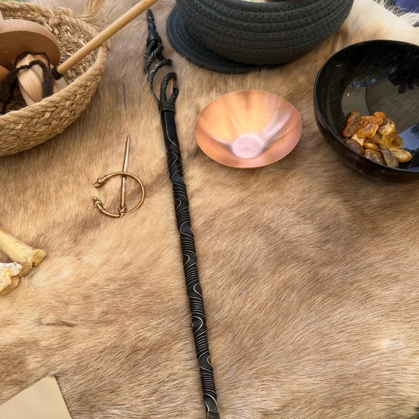 Druid Staff Walking Wizard Volva Witch Staff Seidr Shaman Viking Hand ...