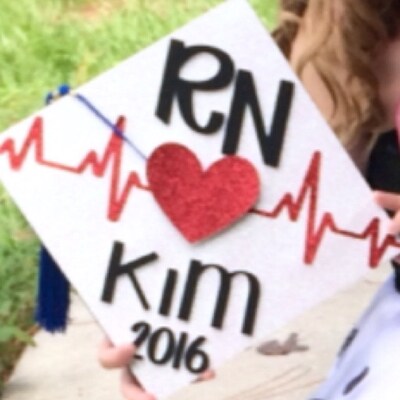 Custom Nurse With Heart and EKG Line RN BSN Graduation Cap - Etsy