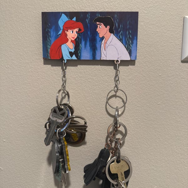 Man and Woman Keychain and Hanger With Man and Woman Wooden Keychain ...