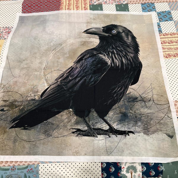 The Raven Fabric Panel, Quilt Panel, Quality Quilting Cotton Fabric ...