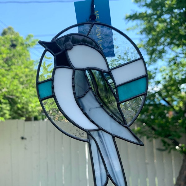 Stained Glass Chickadee Pattern, Stained Glass Bird, Digital Printable ...