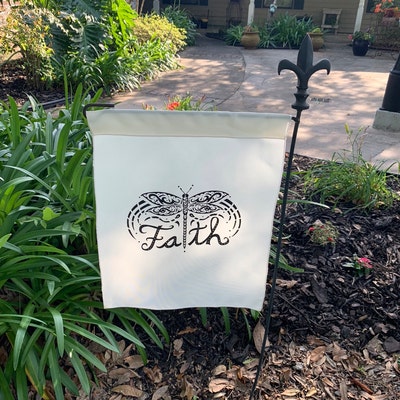 Faith Dragonfly Tattoo Art New Ivory Small Garden Flag - Etsy