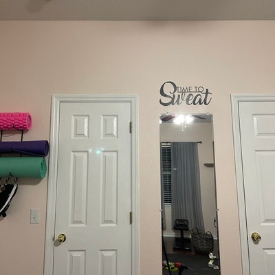 Time to Sweat Home Gym Sign Work Out Exercise Biking Decor Yoga Wall ...