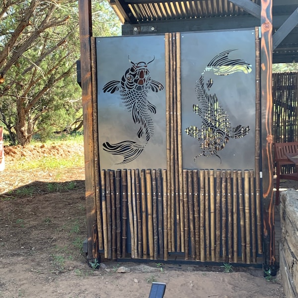 Metal Privacy Screens | Koi Fish Art | Decorative Screens | Oversize ...
