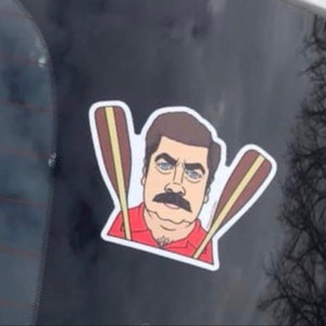 Ron Swanson Sticker 4.5 Canoe Paddles Funny Cute TV Waterproof Vinyl ...