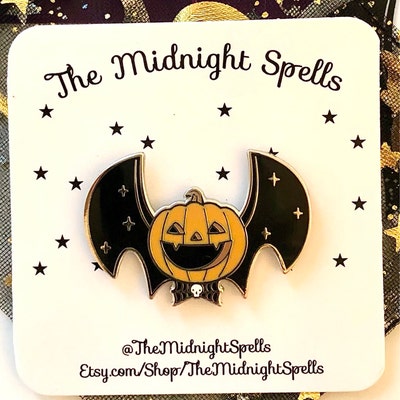 Mr. Bumpkin Enamel Pin Halloween Pin, Spooky Pin, Bat Pin, Pumpkin Pin ...