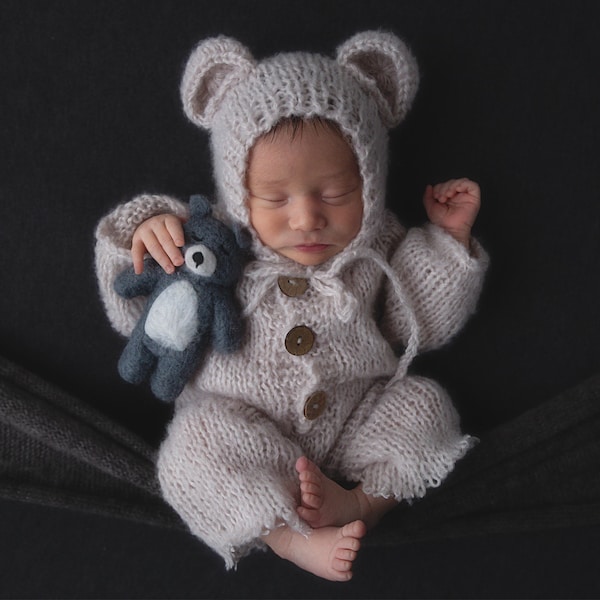 Baby Blue Teddy Bear Stuffy; Newborn Photography Prop; RTS - Etsy