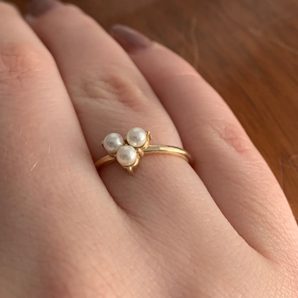 14K Solid Gold Heart Rhythm Ring / Zigzag Ring / Jewelry / Dainty ...