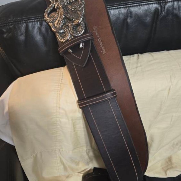Leather Pirate Baldric Medieval Sword Belt Larp Waist Hanger Etsy