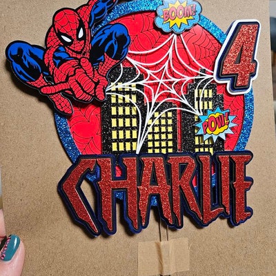3D Spider Man Cake Topper Spider-man Personalised Handmade Superhero ...