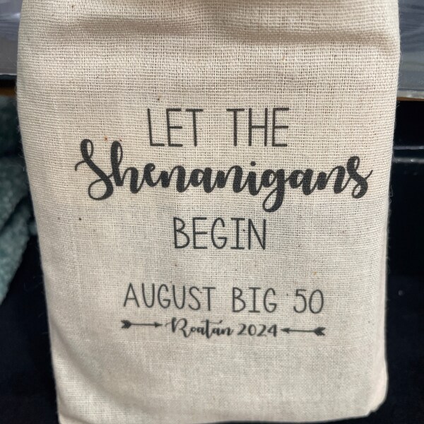 Let the Shenanigans Begin Custom Adult Party Favor and Gift Bags for ...