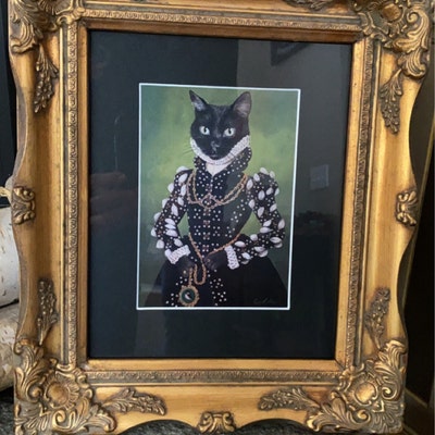 Black Cat Art Prints, Isabel, Black Cat Portrait, Cat Princess - Etsy ...