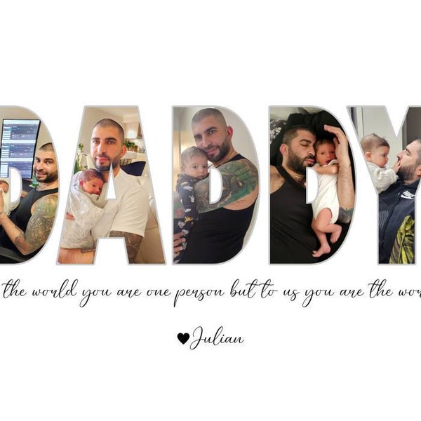 Daddy Photo Collage, Customized Father's Gift, Gift for Dad ...