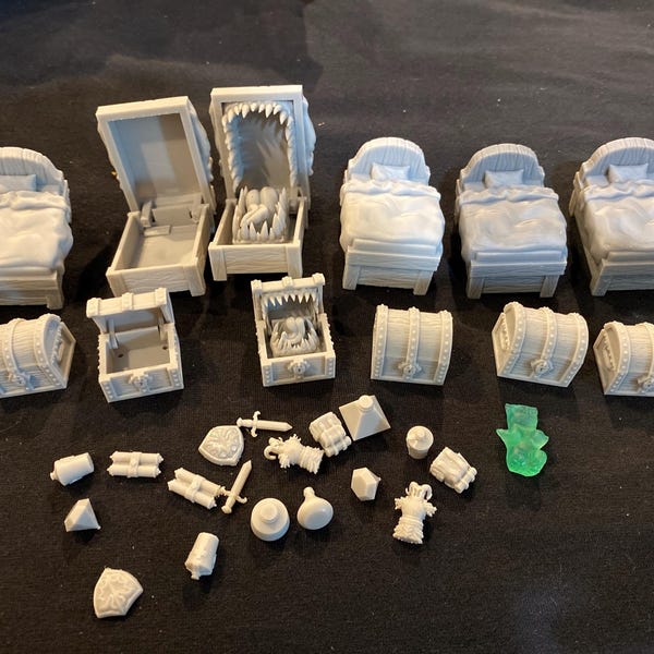 Wermer's Interactive Treasure Chest Prop Tokens for Tabletop Games Mini ...