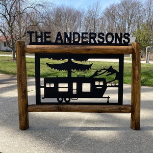 Personalized Deer Cedar Log Outdoor Sign | Etsy